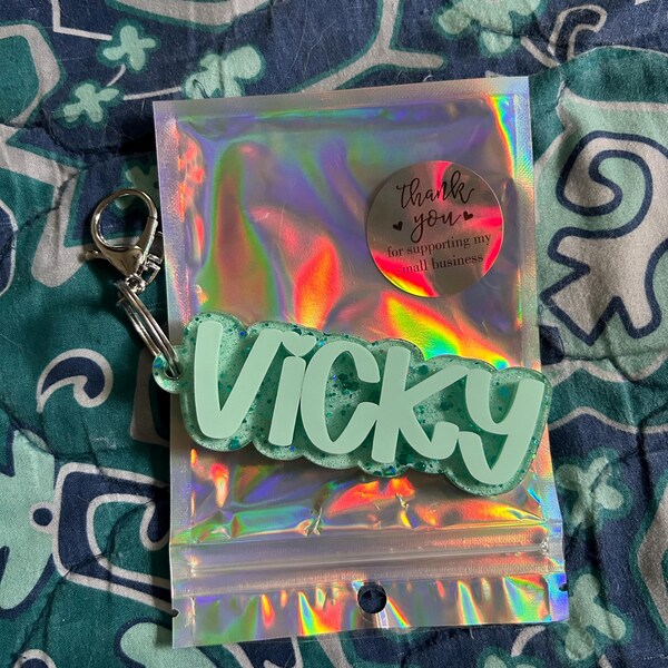 Personalized Keychain/ Acrylic Keychain / Diaper Bag Tag/ Lunch Box Tag ...