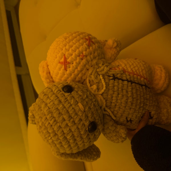 Two Headed Plushie, Two Headed Crochet Bear, Crochet Zombie Bear ...