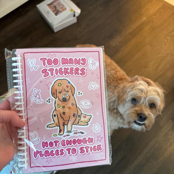 Sticker Hoarder Dog Reusable Sticker Book - Etsy