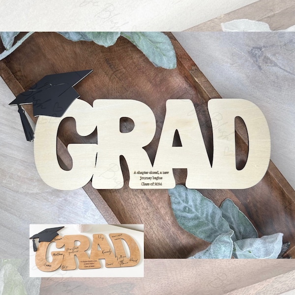 SVG Laser Cut File Graduation Signature Sign | Engrave File | Digital ...