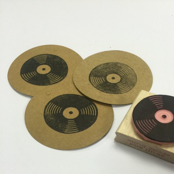 Vinyl Record Rubber Stamp - Music Rubber Stamp - Music Gift - Gift for ...