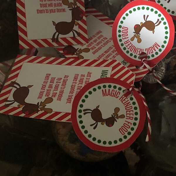 Magic Reindeer Food - Gift Tag Card Rectangle and Gift Tag 2 Inch Round ...