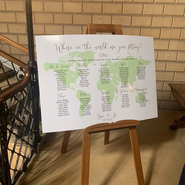 Travel Theme Wedding Table Plan, Seating Chart | World Map Table Plan - Etsy