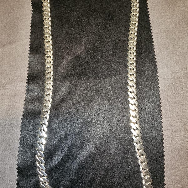 10mm Handcrafted Solid 925 Sterling Silver Cuban Link Chain — Handmade ...