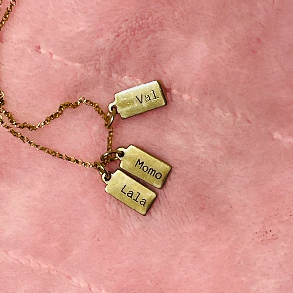 Personalized Mini Tag Necklace • 14K Gold Filled Tag Necklace • Custom ...