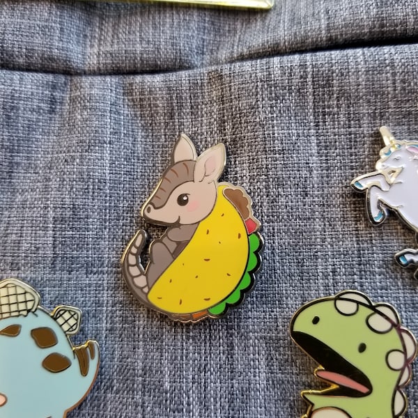 Tacodillo Pin - Armadillo Pin Taco Pin Mexican Food Pin Kawaii Animal ...