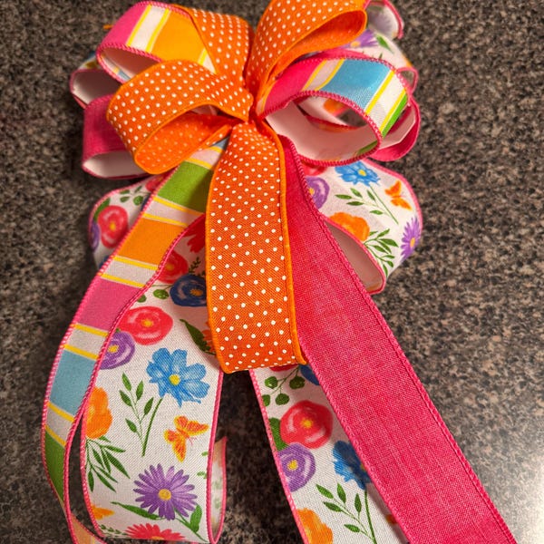 Purple and Yellow Football Bow, College Football Wreath Bow, Tailgating ...