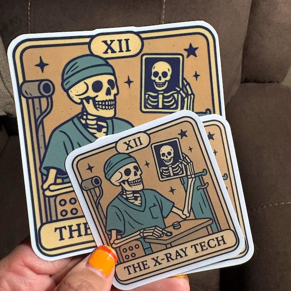 Funny X-ray Tech Sticker – Skeleton Radiology Tech Vinyl Decal ...