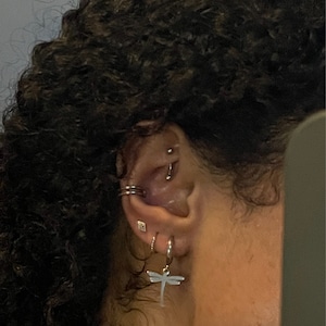 Straight Post Huggie Earrings Straight Post Hoops Small Hoop Earrings ...