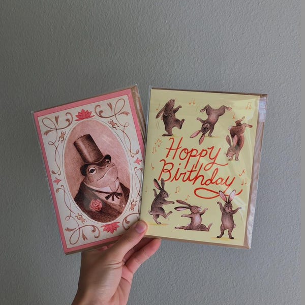 Personalized Victorian Portrait Frog Birthday Card - Cottage Core ...