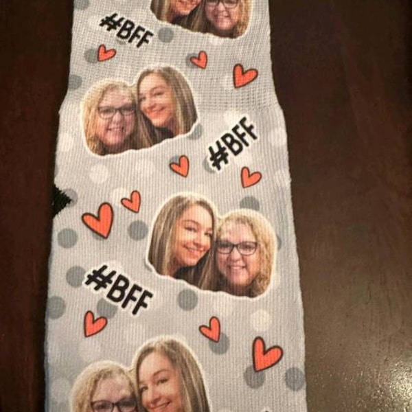 Custom Face Socks, Personalized Best Friends Photo Sock, Picture Face ...