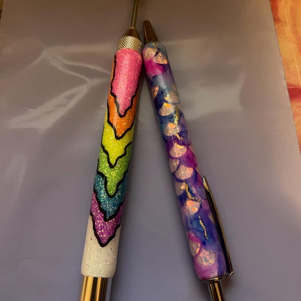 Epoxy Inkjoy Pen, Custom Pens, Glitter Pen, Gift for Nurse, Refillable ...
