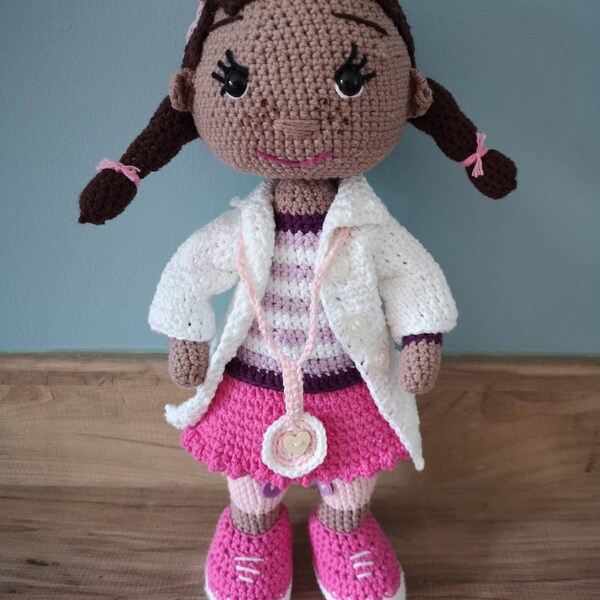 Crochet Doll Pattern Doc Mcstuffins Doll Pattern Amigurumi Doll Doctor ...