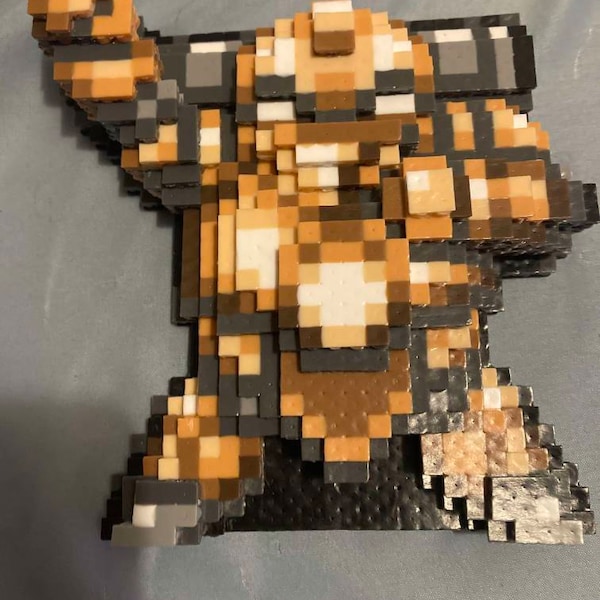 Treble Perler 3D Pixel Art - Megaman Inspired - 3D Standup - Bead ...