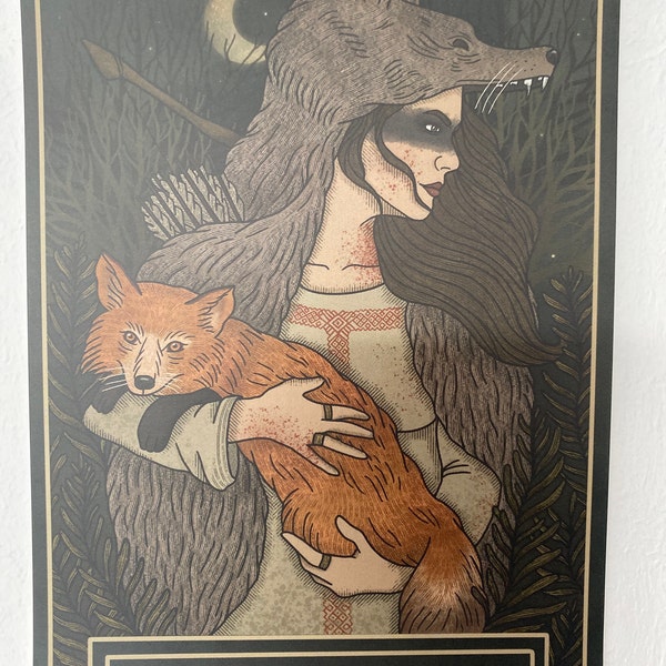 DEVANA A5 Art Print | Slavic Goddess | Folklore | Pagan Art | Dziewanna ...