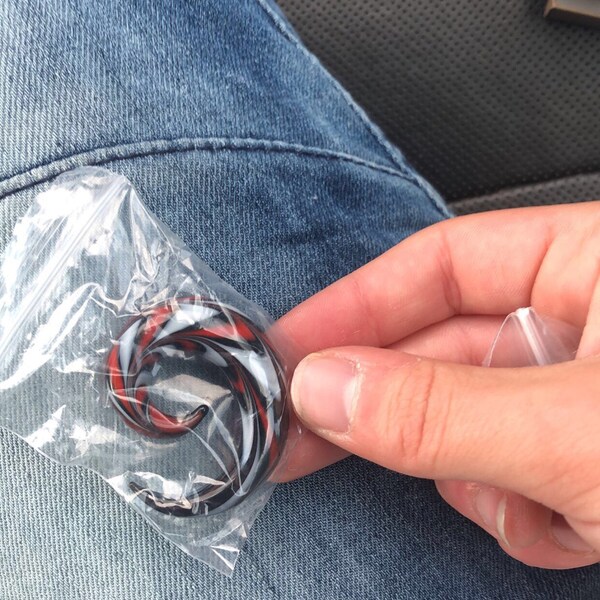 PAIR of Stunning Red, Black & White Swirl Glass Spiral Tapers - Gauges ...