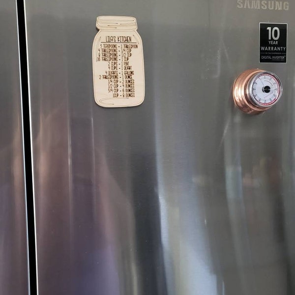 Kitchen Measurement Conversion Magnets, Kitchen Decor, Refrigerator ...