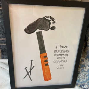 Footprint Handprint Art Fathers Day Card, Father's Day Handprint Craft ...