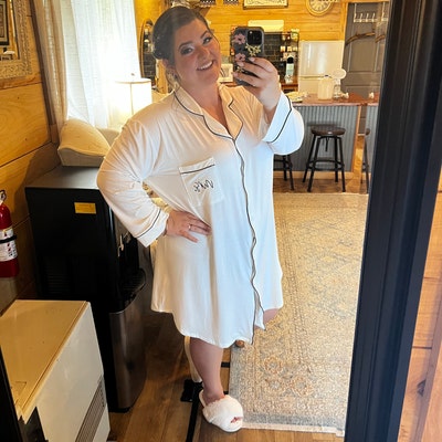 Plus Size Bride Pajamas Plus Size Bride Getting Ready Outfit for Bride ...