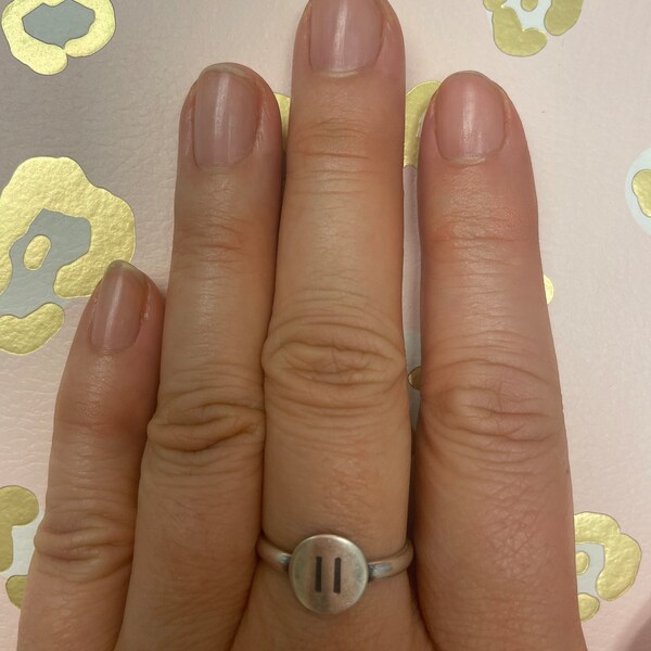 Pause Ring, Pause Symbol Ring, Silver, Gold, Rose Gold Finishes, Mental ...