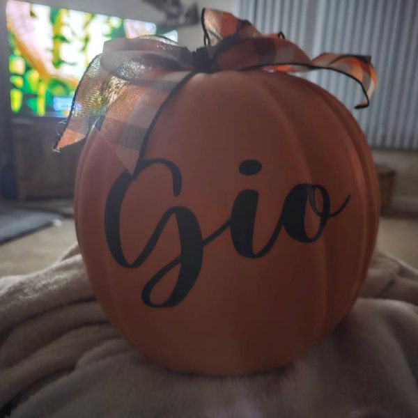Personalized Pumpkins, Fall Faux Pumpkins, Last Name Pumpkins, Porch ...