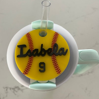 Softball Tumbler Topper, Personalized, Fits Stanley Tumblers 20oz, 30oz ...