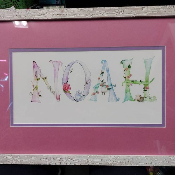 Personalized Name Print, Custom Name Art, New Baby Gift, Name Wall Art ...