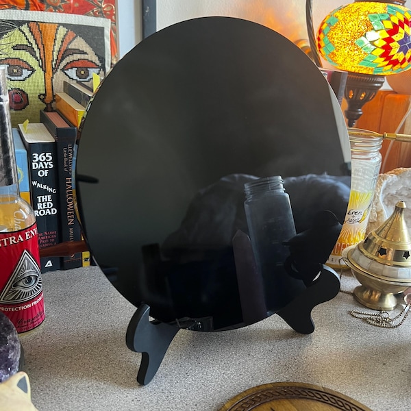 One Beautiful Black Obsidian Scrying Plate, Black Obsidian Scrying ...