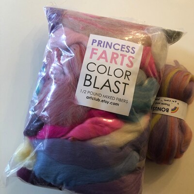 Princess Farts COLOR BLAST Half a Pound of Mixed Fibers to Card, Spin ...