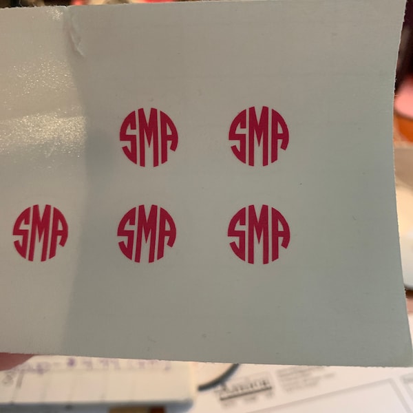 Mini Monogram Decals, 1/2" Decals, Small Vinyl Stickers, Monogram ...