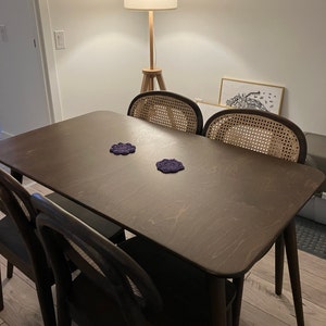 Space Saving Rectangle Narrow Small Dining Table Set, Walnut Wooden ...