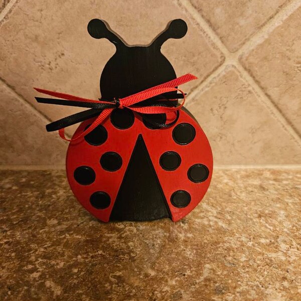 Ladybug Cutout- Free Standing- Thick Wood Bug- Ladybug Craft for Kids ...