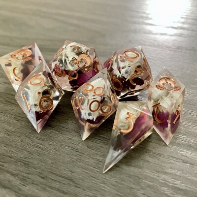 Fae Celebration Flowers, Flower Dice, Floral, Handmade Dice, Sharp Edge ...