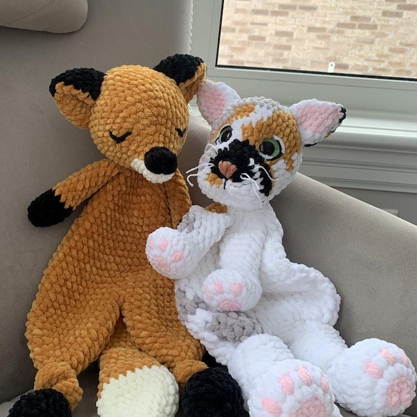 FOX Snuggler Plush Lovey Crochet Pattern PDF | Forest Animal Security ...