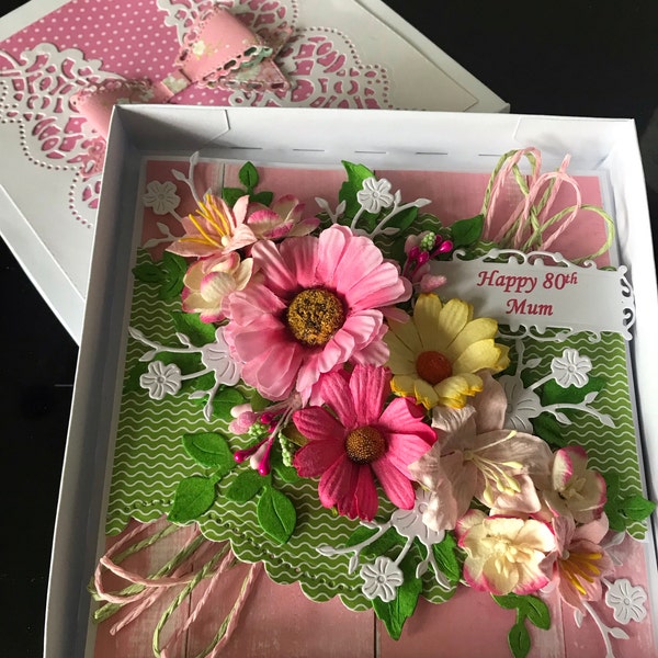 Large Boxed 8x6 Luxury Birthday 3D Card 30th, 40th, 50th, 60th, 70th ...