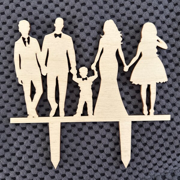 Family Cake Topper With Kids, Family Wedding Cake Toppers, Cake Topper ...