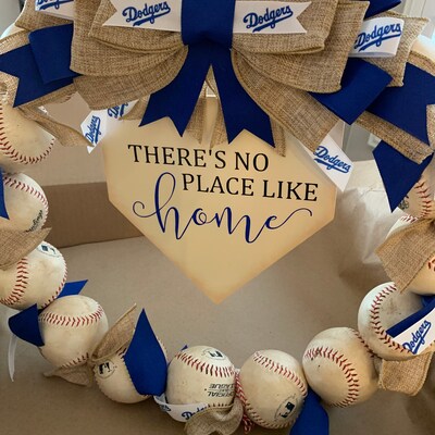 LA Dodgers Inspired Baseball Wreath Baseball Decor Made With REAL ...