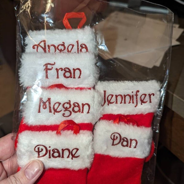Personalized Mini Christmas Stockings, Plush Traditional Mini Stocking ...