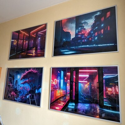 Vaporwave Poster Synthwave Wall Art Futuristic Retrowave 80s Nostalgia ...