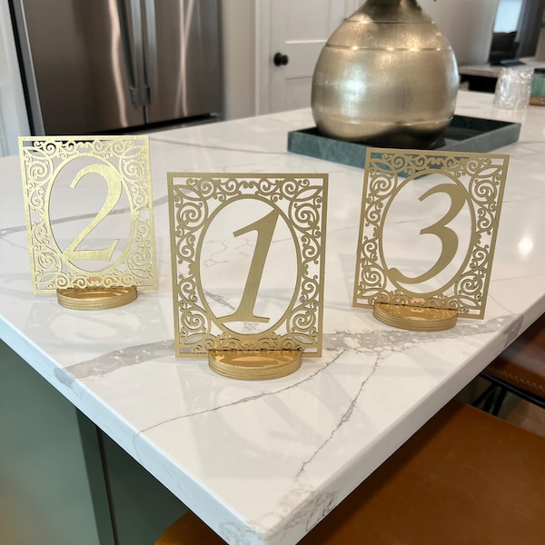 Table Numbers, Gold Table Numbers, Silver Table Numbers, Metallic Gold ...