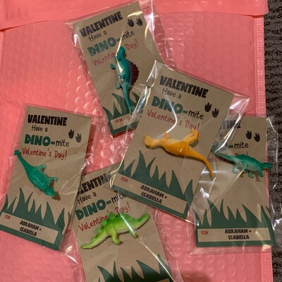Dinosaur Valentine Cards for Kids, Personalized Printed Dino-mite ...