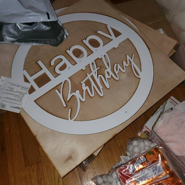 Happy Birthday Round Wooden Sign, Design 1, Great for Your Next ...