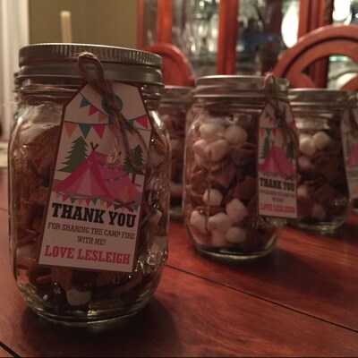 Camping Tent Party Favor Tags Thank You Tags Glamping - Etsy