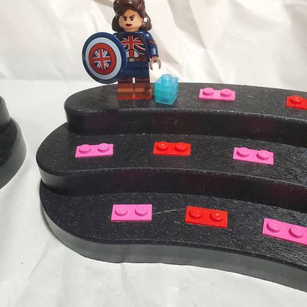 Large Crescent Shaped Minifigure Display Stand, Black Poly Lumber ...