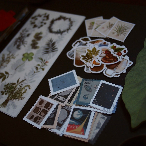 Foliage Sticker Set, Green Leaf Planner Stickers, Leafy Plant Stickers ...