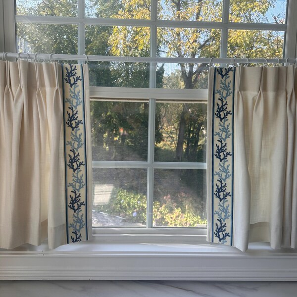 Light Blue Floral Pattern Printed Drapes,window Treatments Curtains ...