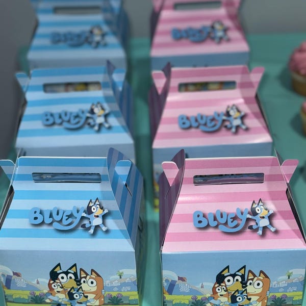 Blue Themed Party Favor Box | Blue or Pink Options - Etsy