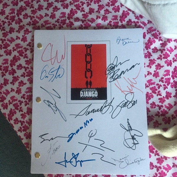 Django Movie Script Signed Autographed: Quentin Tarantino, Jamie Foxx ...
