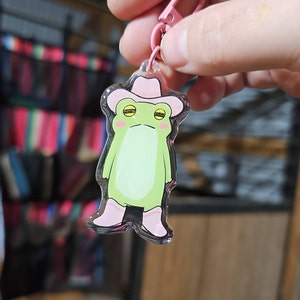 Frog With Knife Keychain Acrylic Keychain Cute Frog With - Etsy