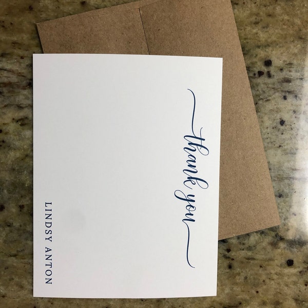 Thank You Personalized Stationery Gift Set, Stationary Flat Cards With ...